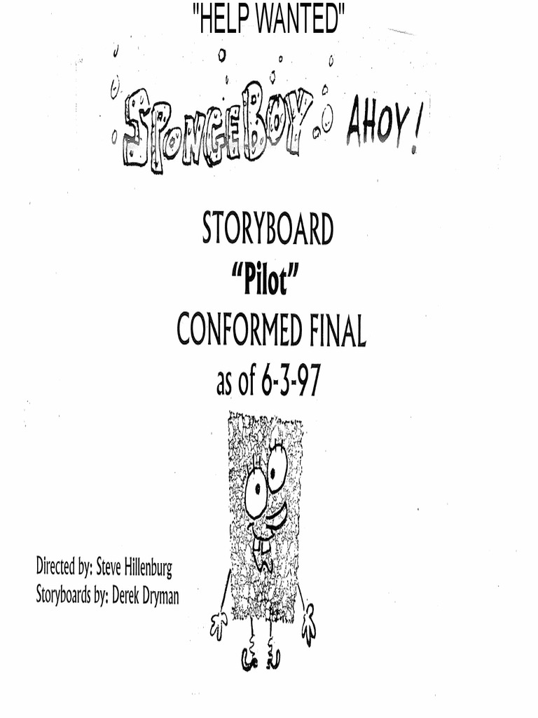 Ahoy Spongeboy Wanted Help Storyboards | PDF