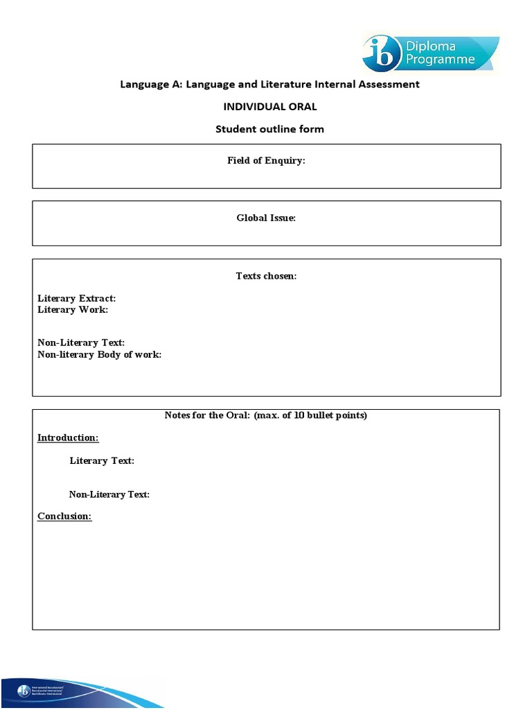 Template for IB Individial Oral (IO) Outline | PDF