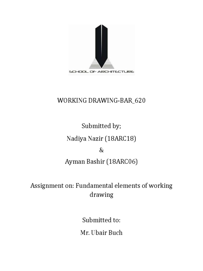 FUNDAMENTAL ELEMENTS (Working Drawing) Nadiya Nazir and Ayman Bashir | PDF | Drawing | Civil ...