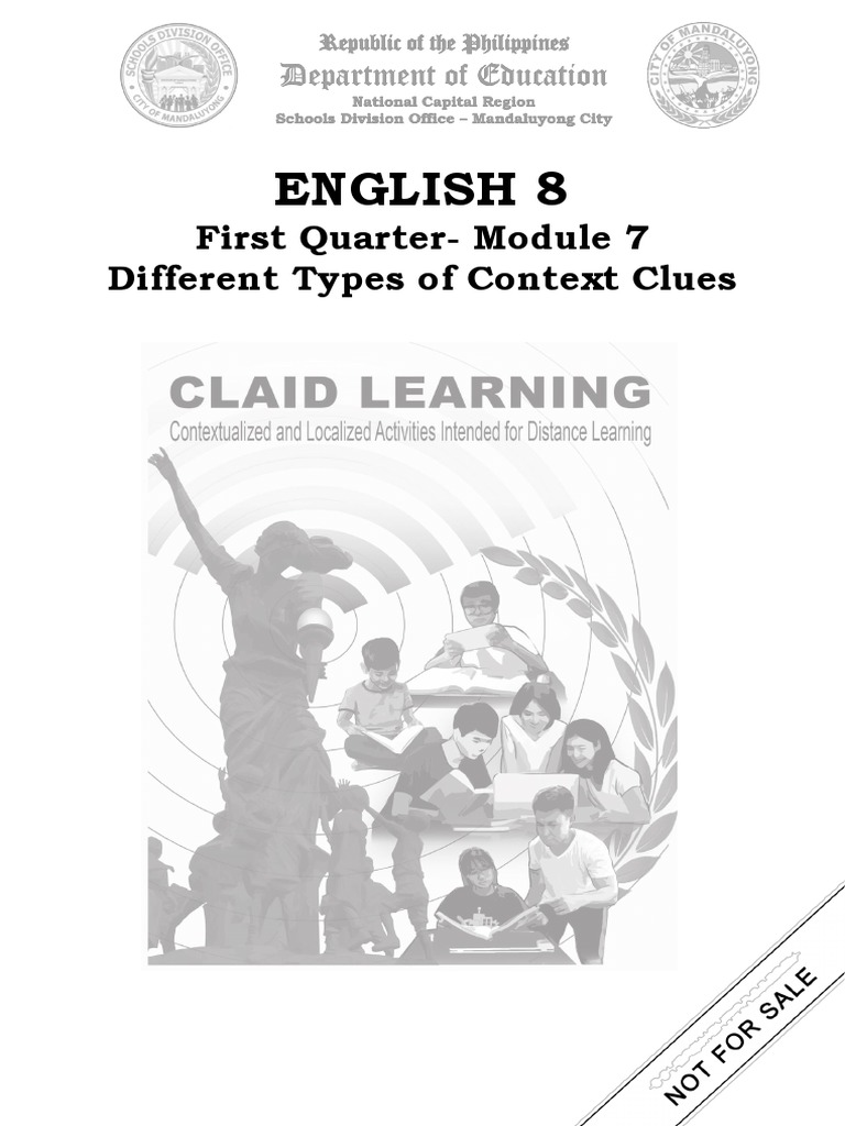 English 8: First Quarter-Module 7 Different Types of Context Clues | PDF | Copyright