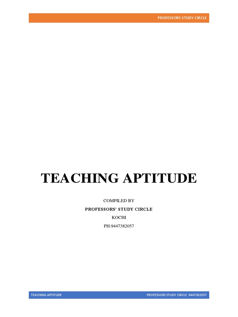 Teaching Aptitude 2 | PDF | Teaching Method | Psychology