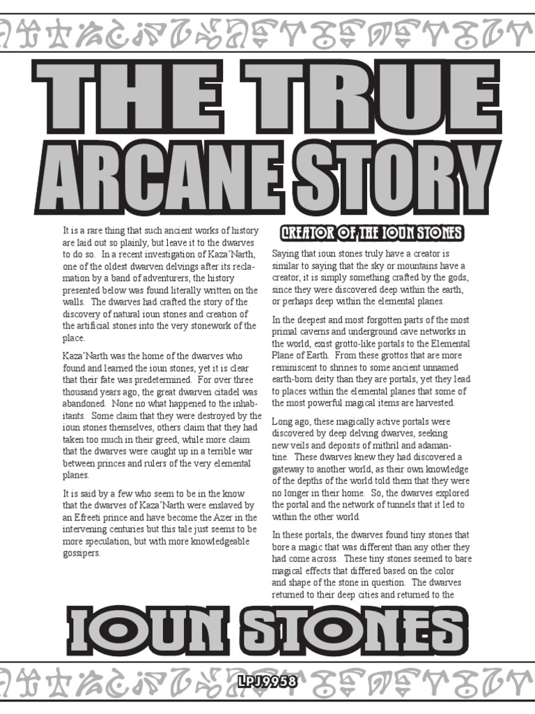 (LPJ9958) The True Arcane Story - Ioun Stones (D&D3.0E) (2007) | PDF ...