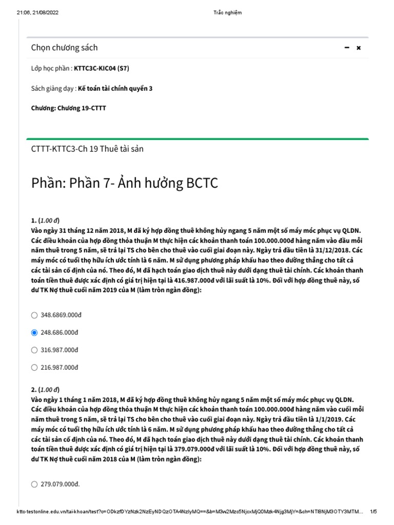 Phần: Phần 7-Ảnh hưởng BCTC | PDF