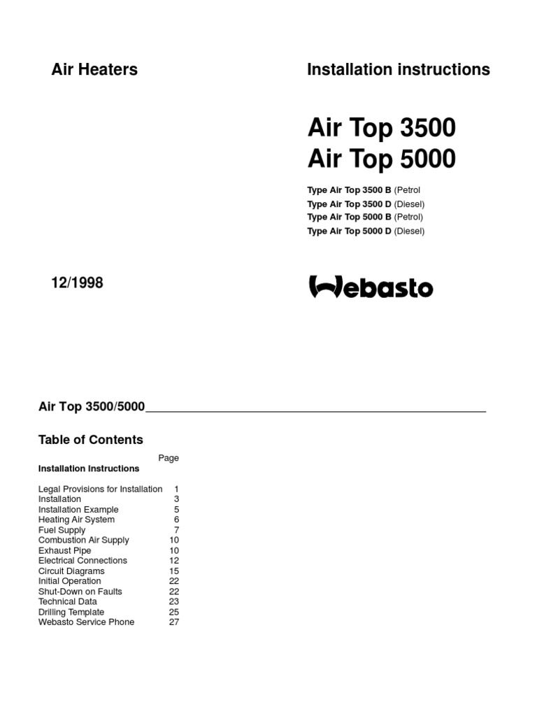Webasto | PDF | Pipe (Fluid Conveyance) | Vehicles