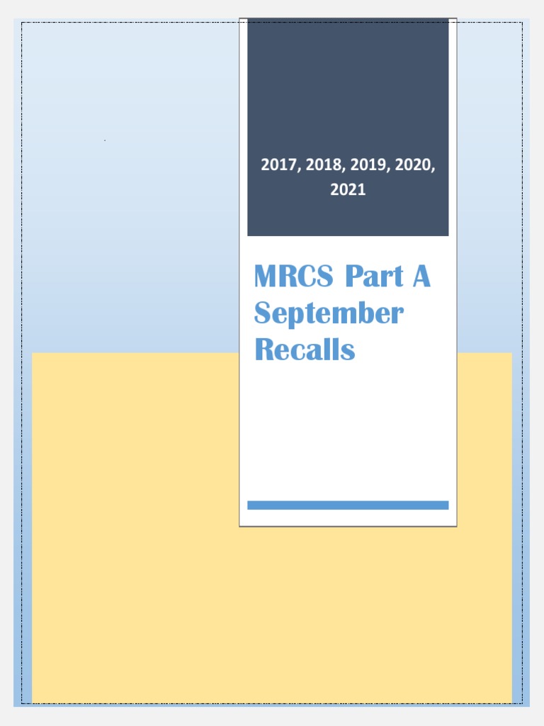 MRCS Part A Exam Recalls | PDF | Knee | Thyroid