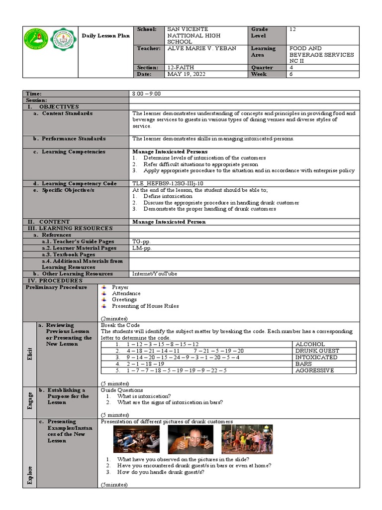 Managing Intoxicated Guests in Service | PDF | Learning | Teachers