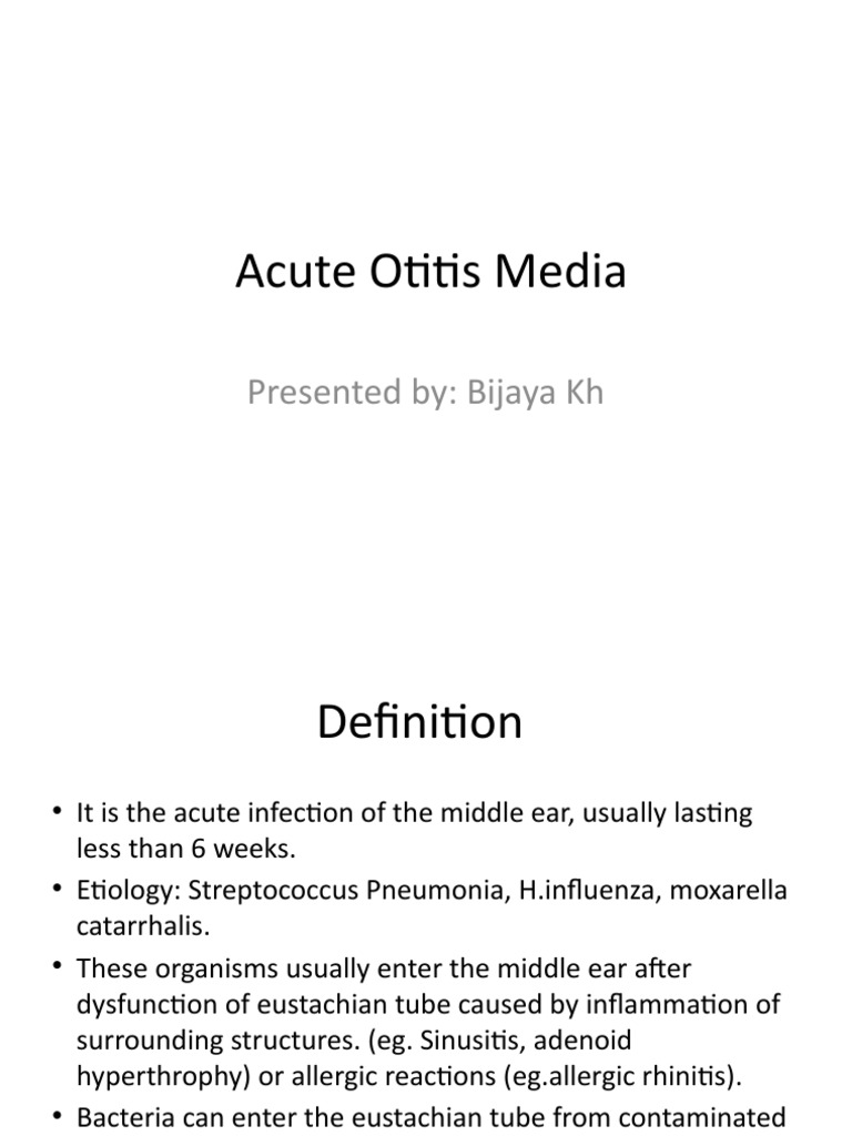 Acute Otitis Media (AOM): Causes, Symptoms, and Treatment | PDF | Human ...