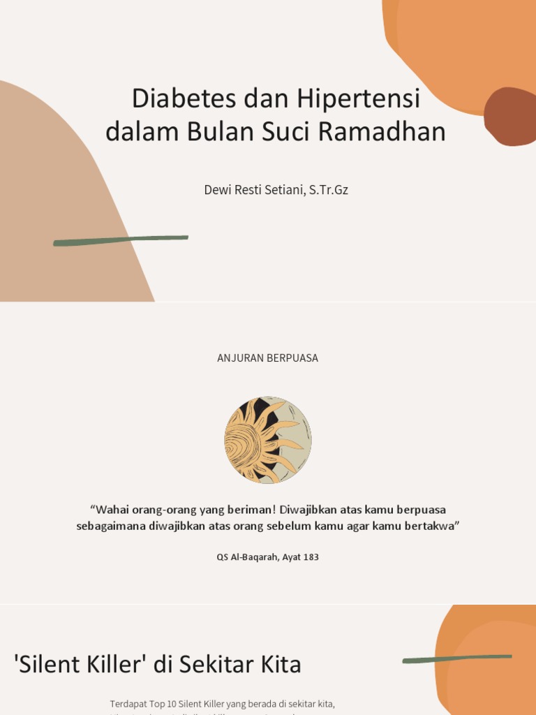 Materi Manajemen Gizi Pada Pasien HT Dan DM | PDF