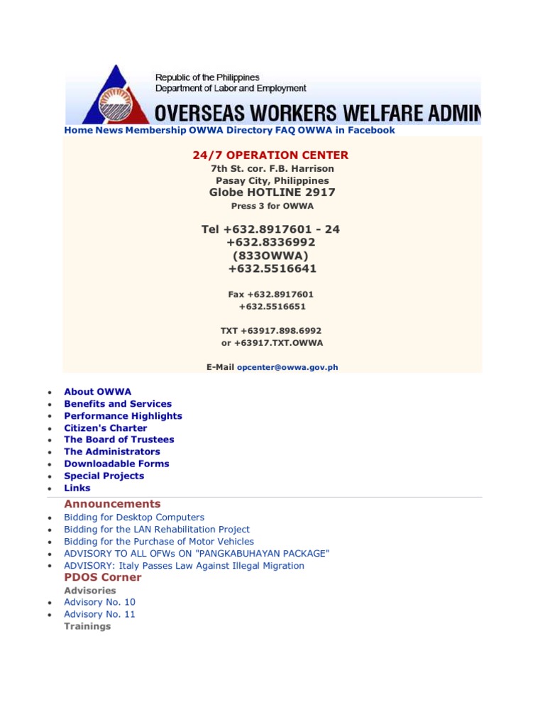 Owwa List 6 Edsp | PDF | Business