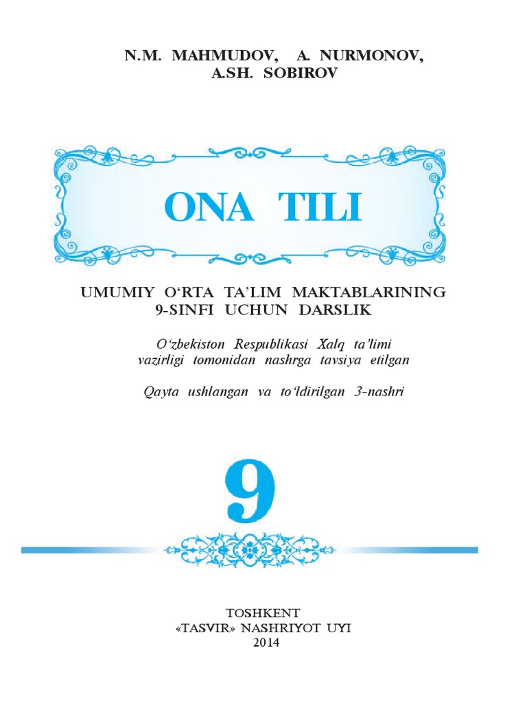Ona Tili 9 Uzb | PDF