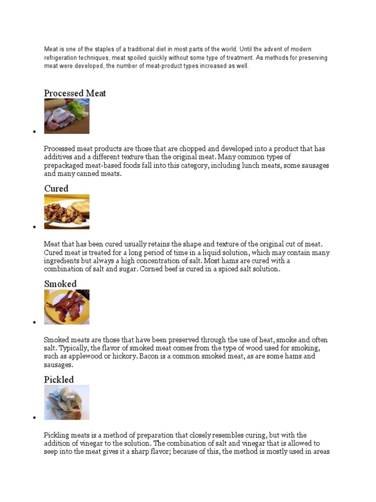 Meat Preservation and Poultry Guide | PDF | Curing (Food Preservation ...