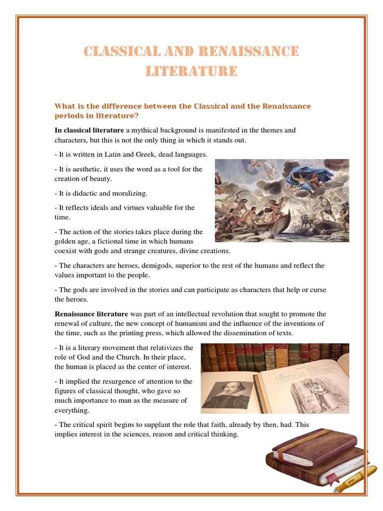 Classical vs. Renaissance Literature | PDF | Renaissance | Aesthetics