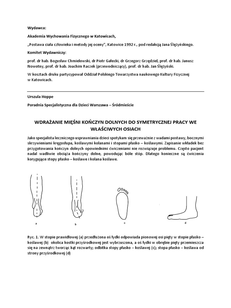 Postawa Ciała Człowieka I Metody Jej Oceny Katowice 1992 Ver2 | PDF