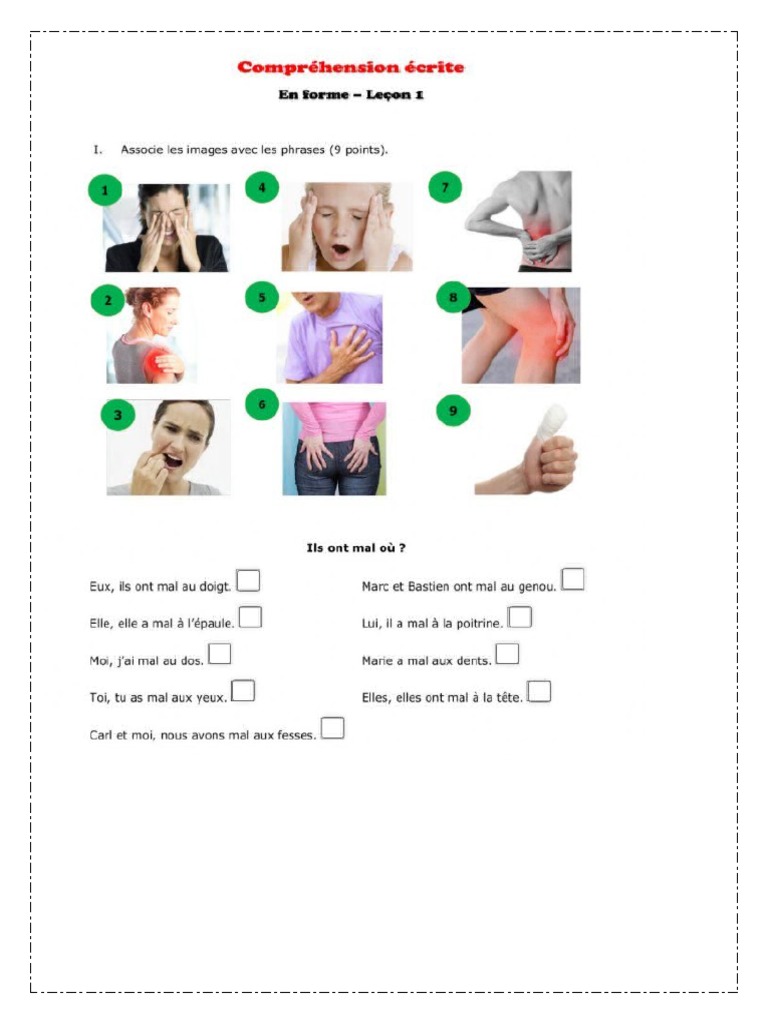 Avoir Mal Exercices | PDF