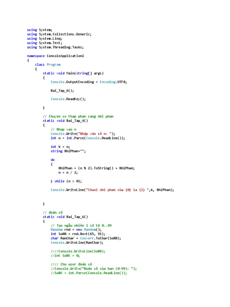 BAI TAP C# | PDF