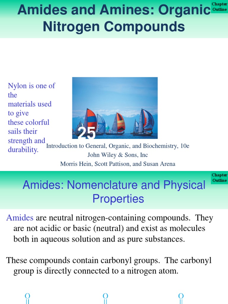 Lecture 6 Amides and Amines | PDF | Amine | Amide