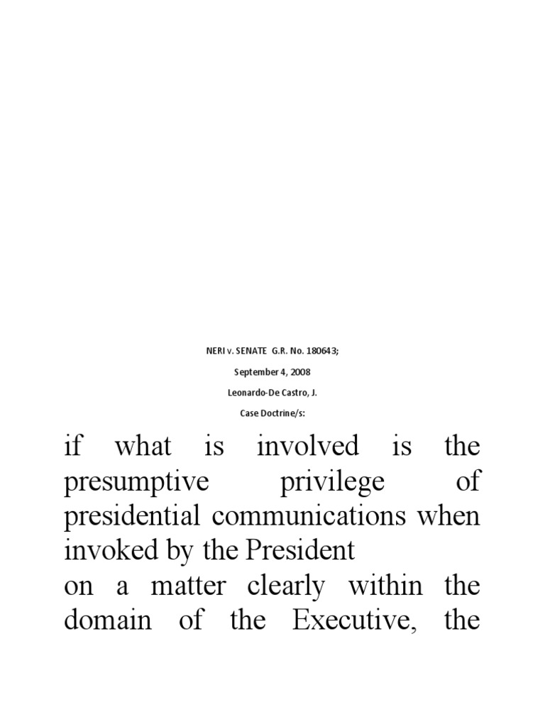 Neri vs. Senate Case Digest | PDF | Public Law | Justice