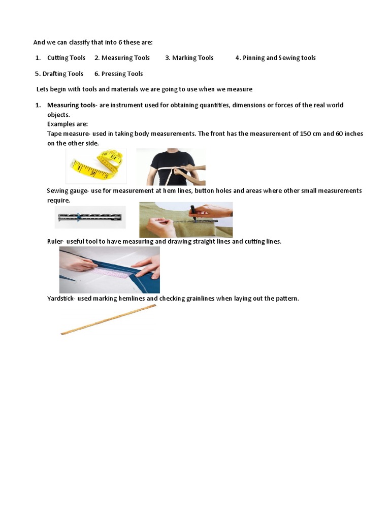 Essential Measuring Tools for Sewing | PDF | Home & Garden