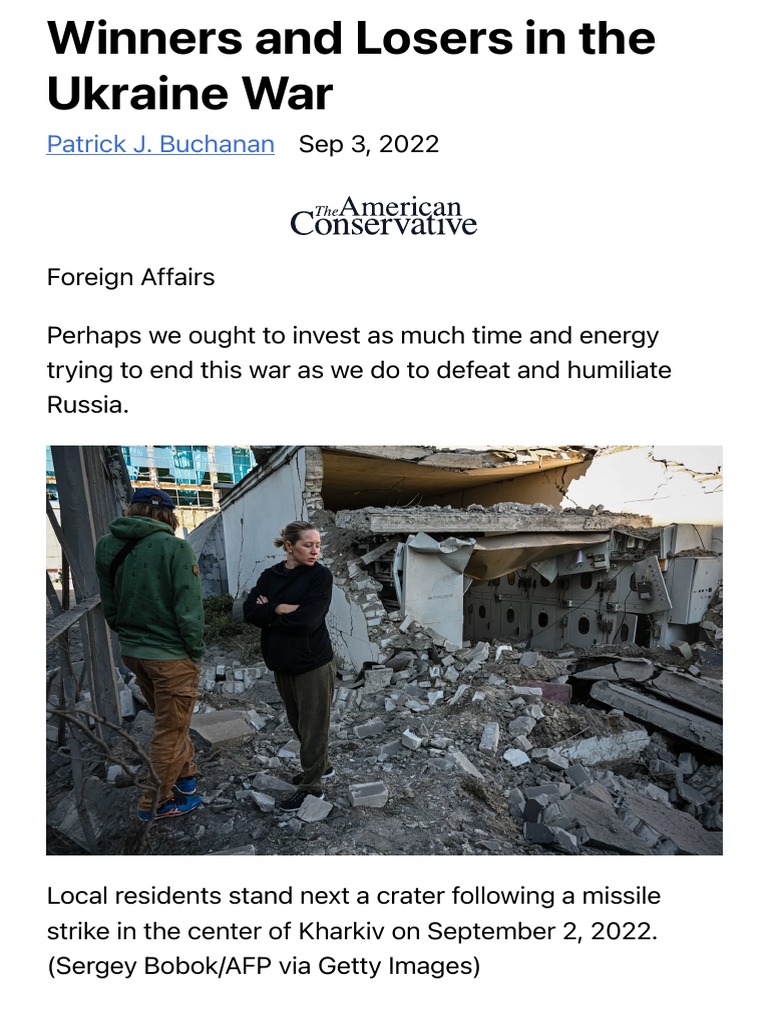 Winners and Losers in The Ukraine War - Pat Buchanan | PDF | Cold War ...