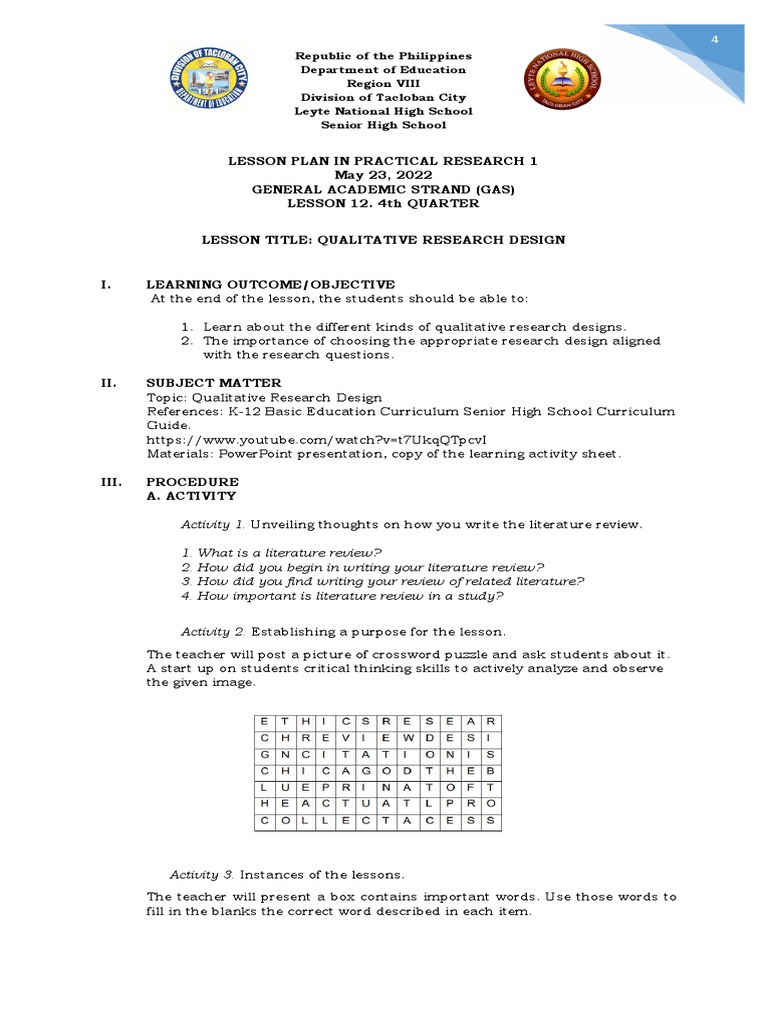 Lesson Plan in Pr1 | PDF | Lesson Plan | Case Study