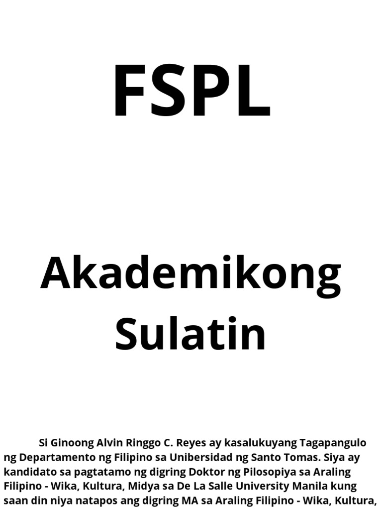 FSPL Bionote | PDF