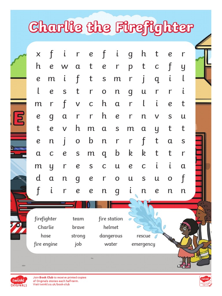 T or 277 Charlie The Firefighter Word Search English Ver 3 | PDF ...