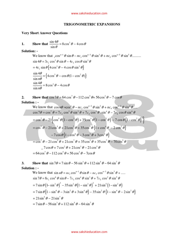 Trignometric Expressions | PDF | Chess | Chess Theory