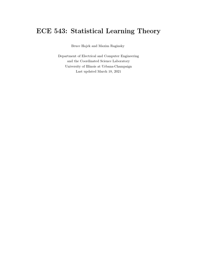 Statistical Learning Theory | PDF | Machine Learning | Statistical Classification