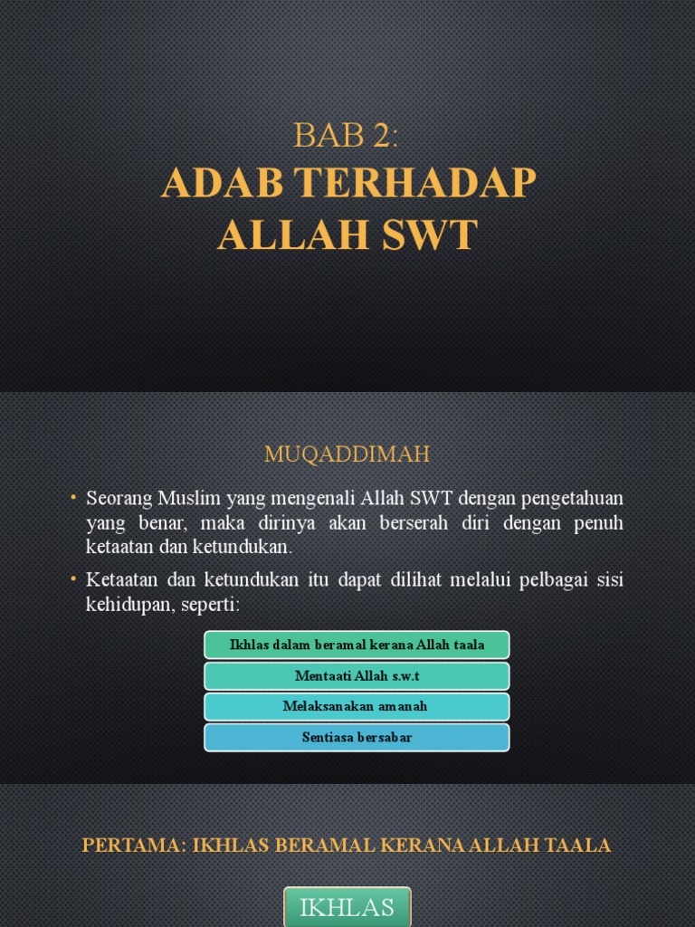 Bab 2 - Adab Terhadap Allah | PDF