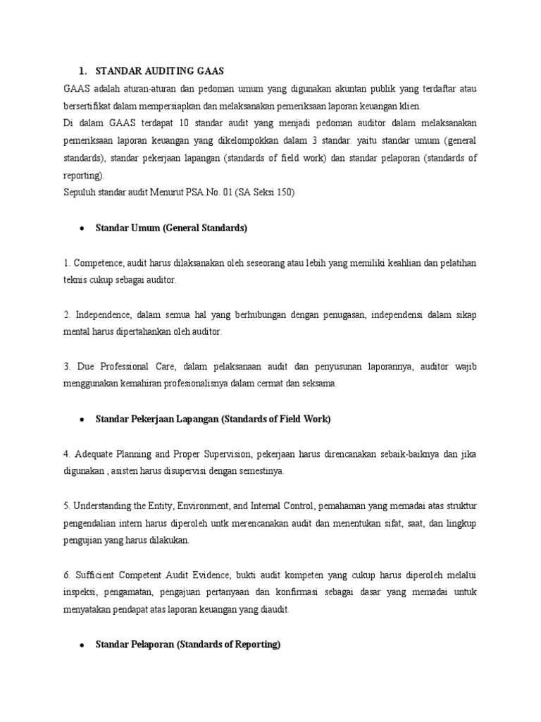 Standar Auditing Gaas | PDF