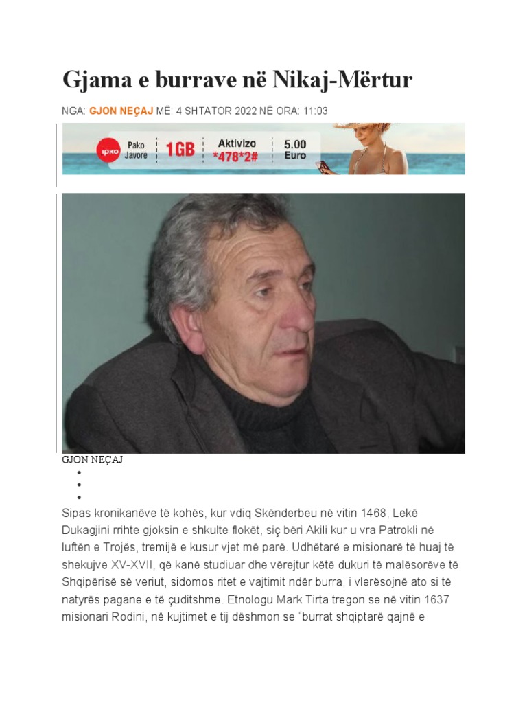 Gjama e Burrave Në Nikaj | PDF