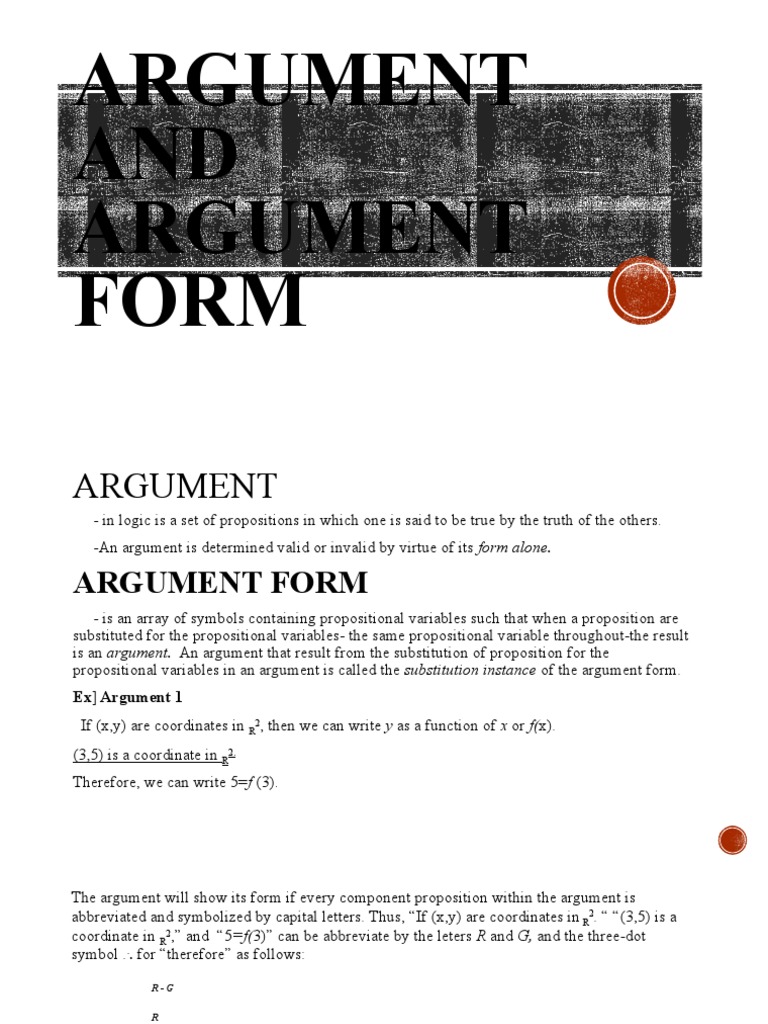 Understanding Argument Forms in Logic | PDF | Argument | Logical Truth