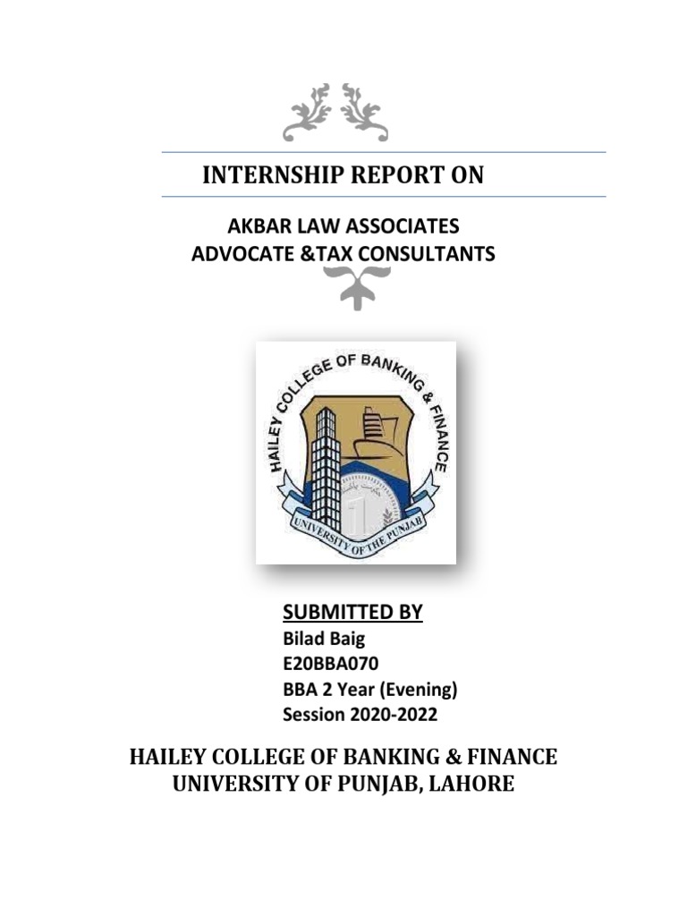 Tax Internship Report | PDF | Cost Of Living | Taxes