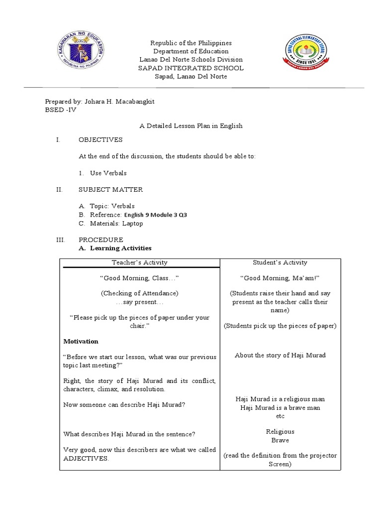 Lesson Plan: Adjective Modifiers | PDF | Adjective | Word