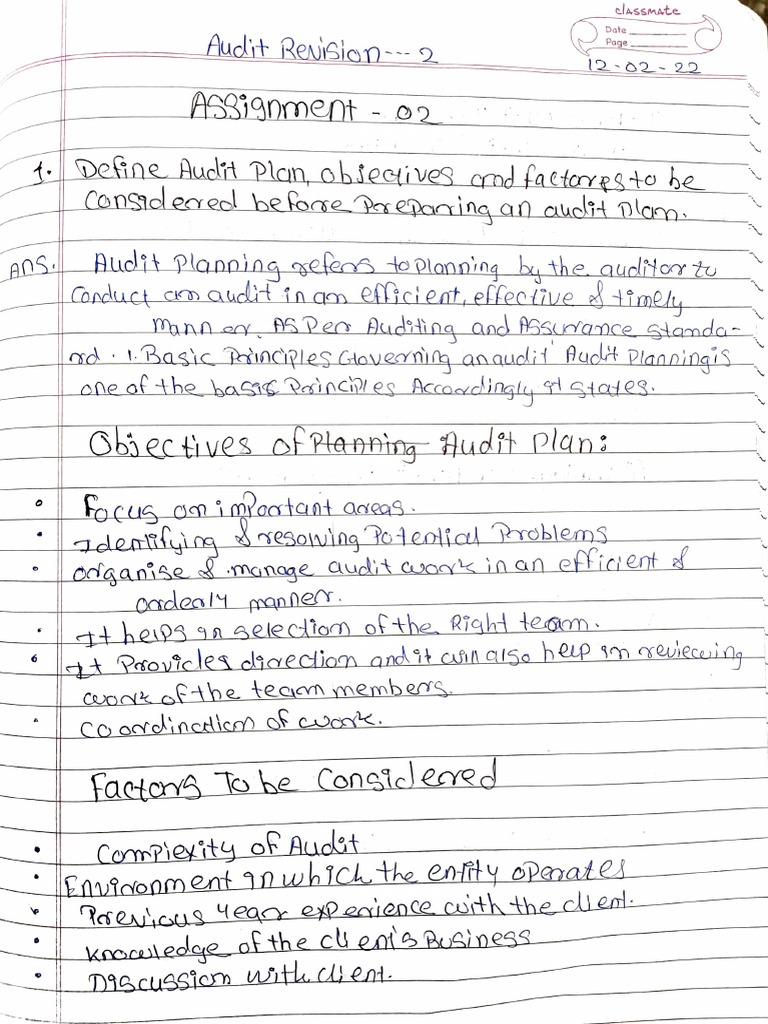 Audit Assignment 02 | PDF | Science & Mathematics