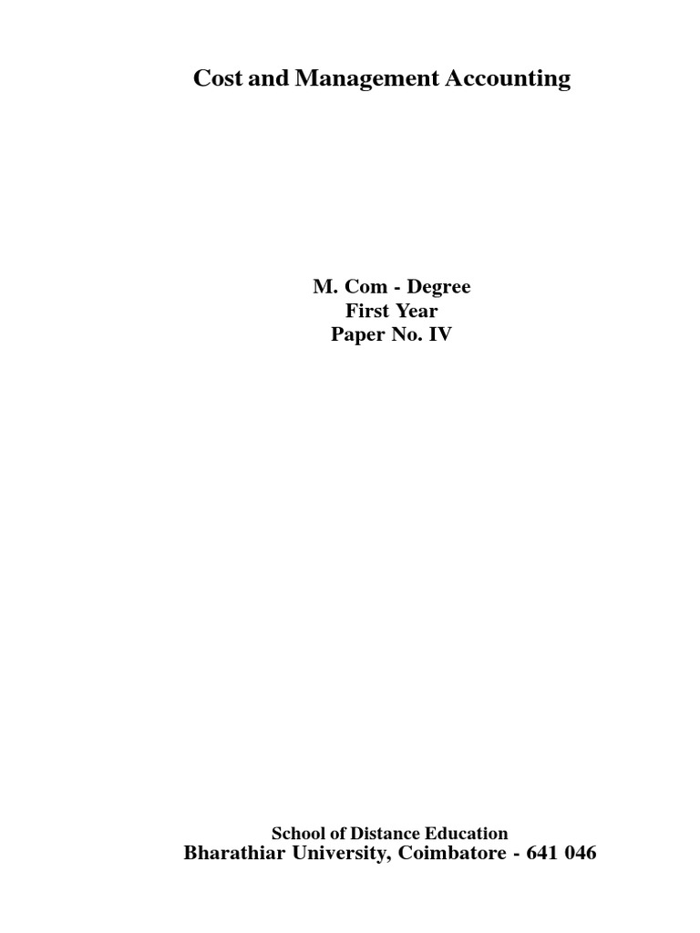 Cost and Management Accounting | PDF | Cost Accounting | Inventory