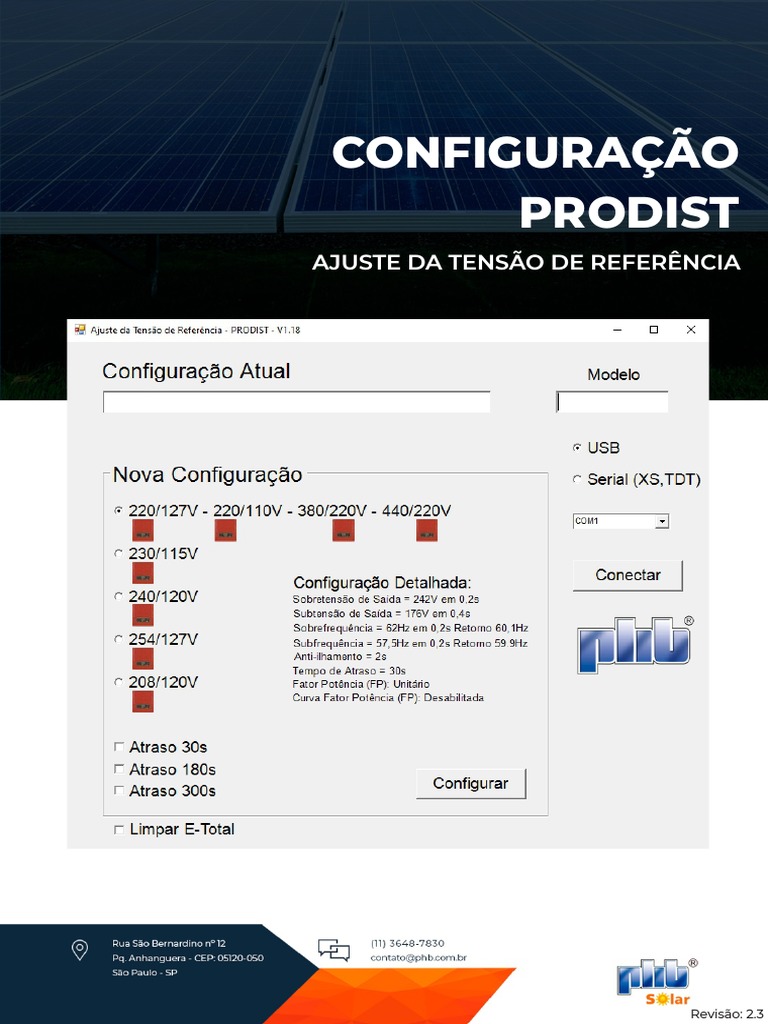 Configuracao PRODIST v2.3 | PDF | Notebook | Eletrônicos