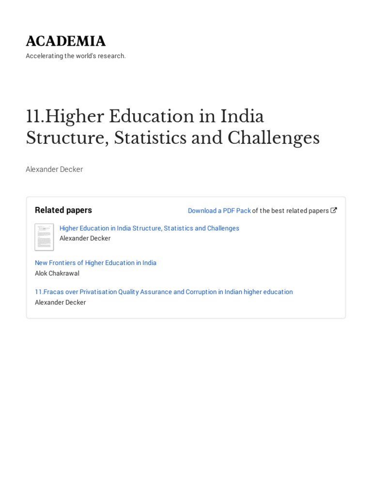 11.higher Education in India Structure Statistics and Challenges-With ...