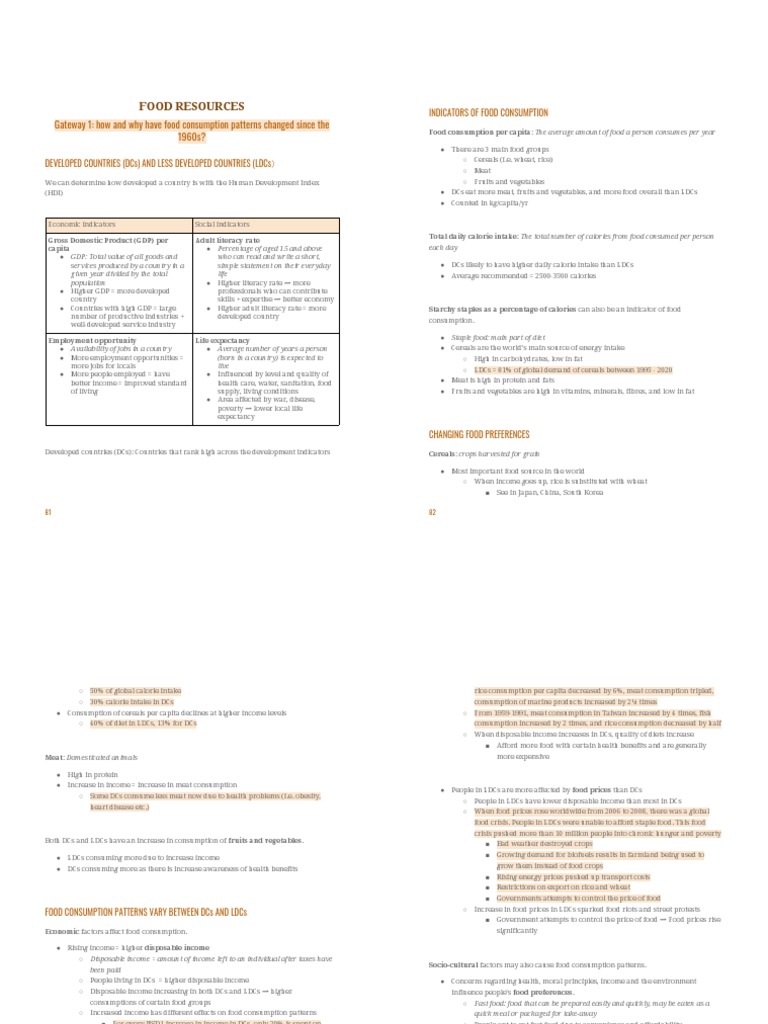 Geography - Elective - 101 Food | PDF | Foods | Obesity