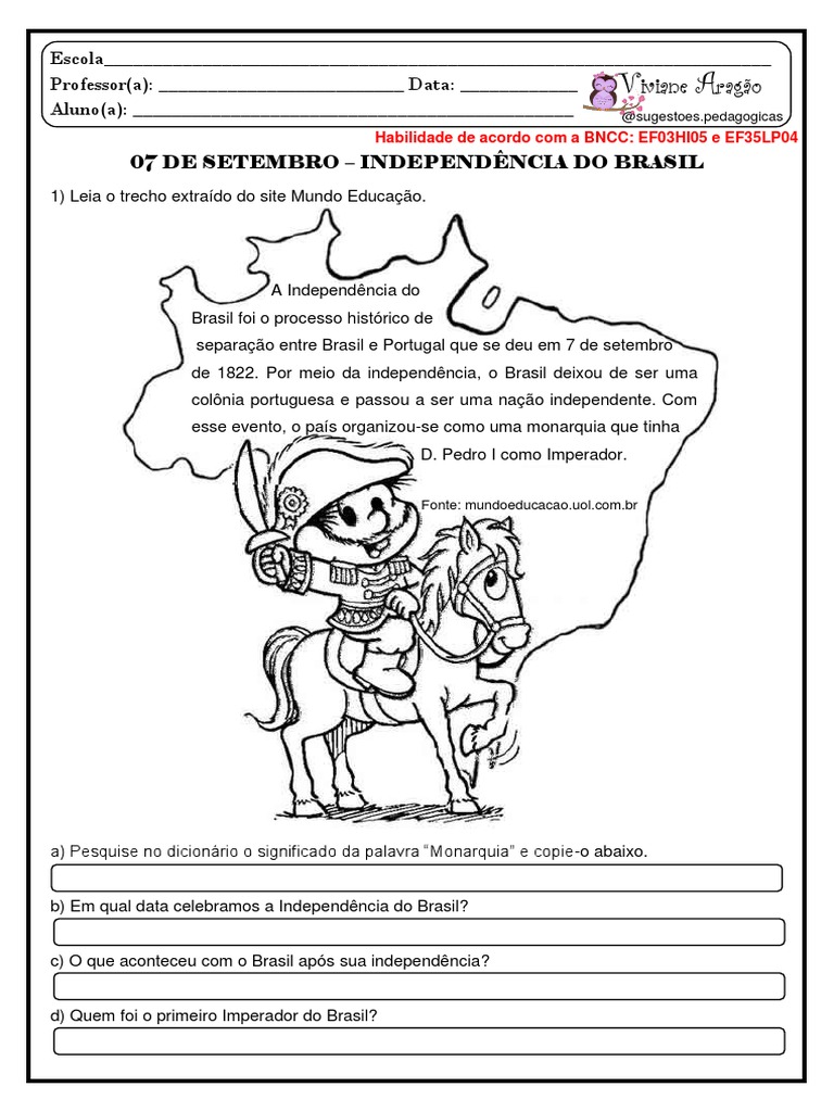Ativ - Independência Do Brasil | PDF | Brasil