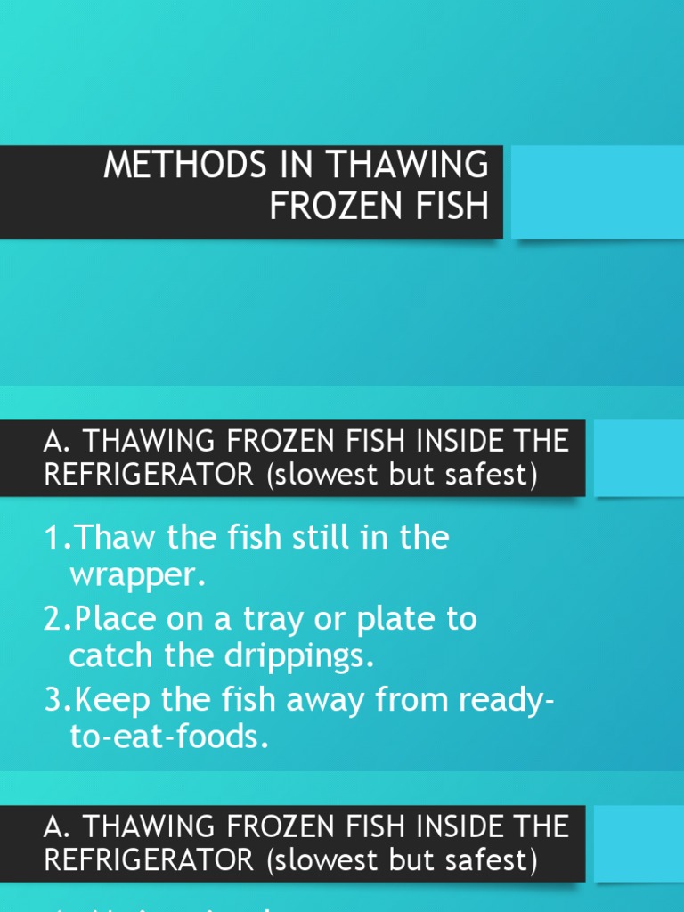 Methods in Thawing Frozen Fish | PDF