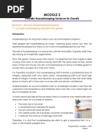 Lesson 2 - Handling Housekeeping Requests | PDF | Housekeeping | Home
