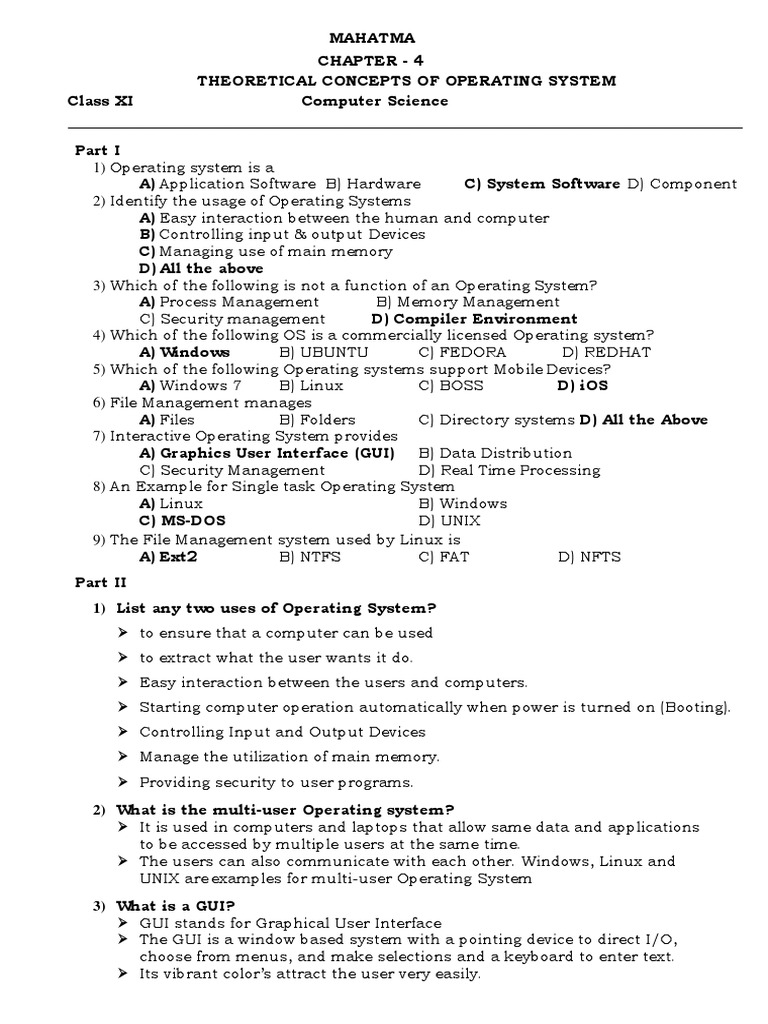 Chapter-4-THEORETICAL CONCEPTS OF OPERATING SYSTEM | PDF | Operating ...