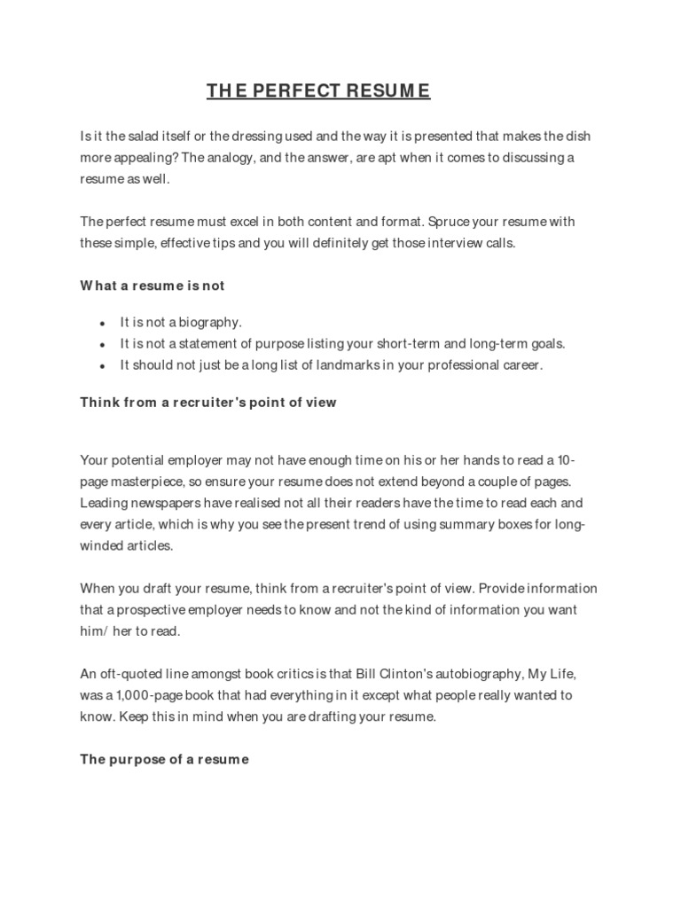 Perfect Resume | PDF | Résumé | Employment