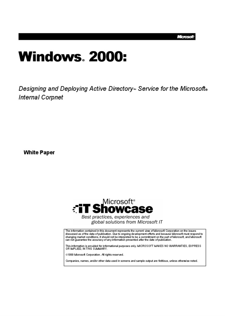 Microsoft Internal Network Active Directory Design | PDF | Active ...
