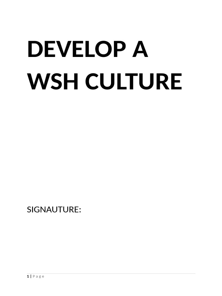 Develop WSH Culture 1 | PDF | Survey Methodology | Evidence Based Medicine