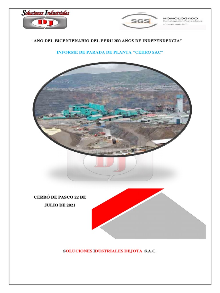 Informe Final de Desmontaje Cedazo Tycan 6'x 16' Montaje de Zaranda Metso 6'x16 DD Parada de ...