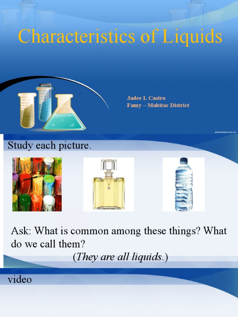 Characteristics of Liquids - Day1-4 | PDF | Taste | Odor