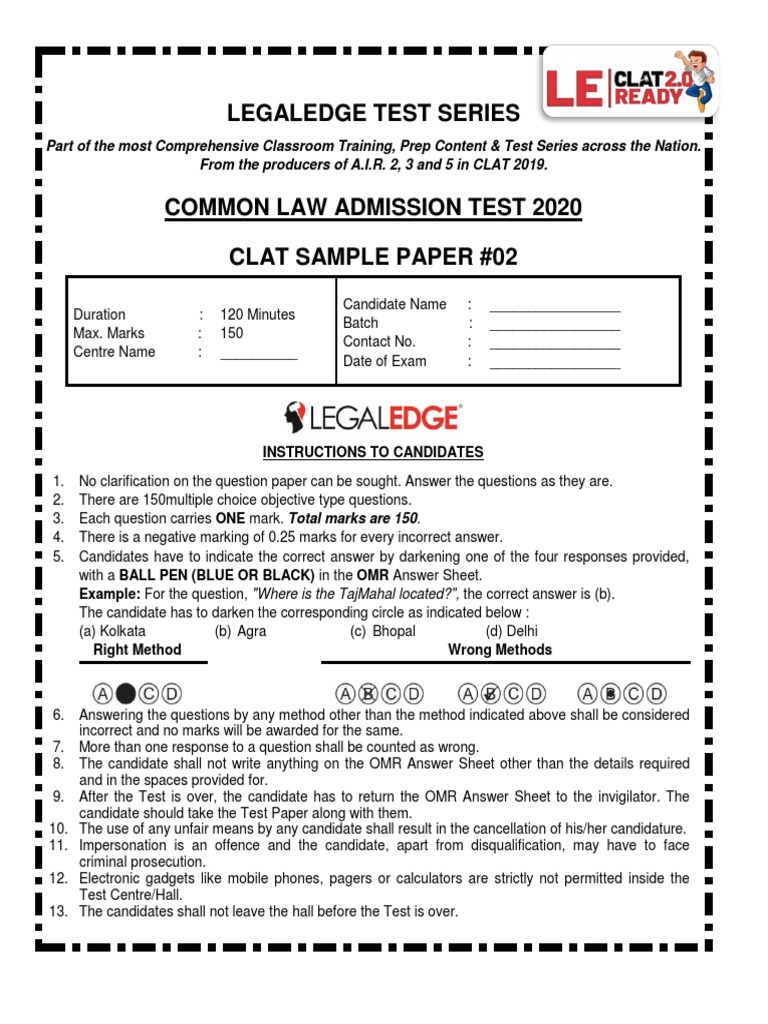 CLAT 2020 Prep: LegalEdge Test | PDF | China | World Politics