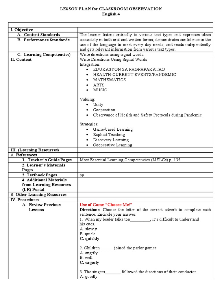 DLP-ENG4-Write-Directions-Using-Signal-Words - For Merge | PDF ...